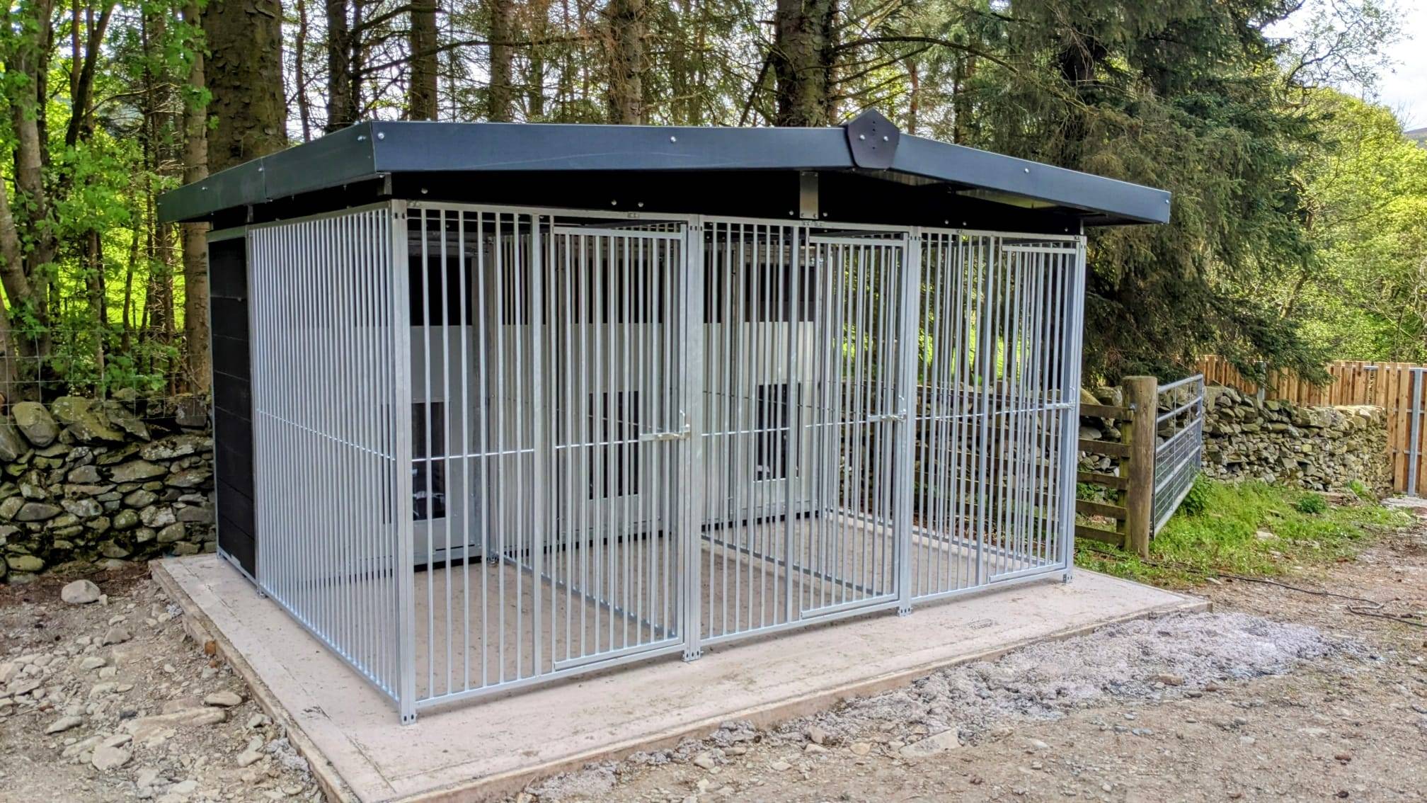 12 X 8 ft Triple Eco Thermal Plastic Dog Kennel | Kennel Company